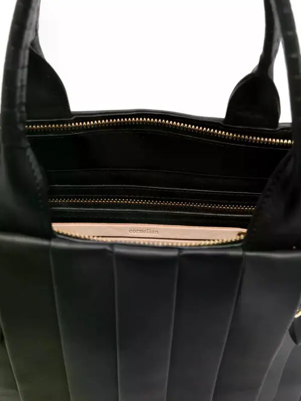 CORNELIAN TAURUS BY DAISUKE IWANAGA Pleated Leather Tote Bag