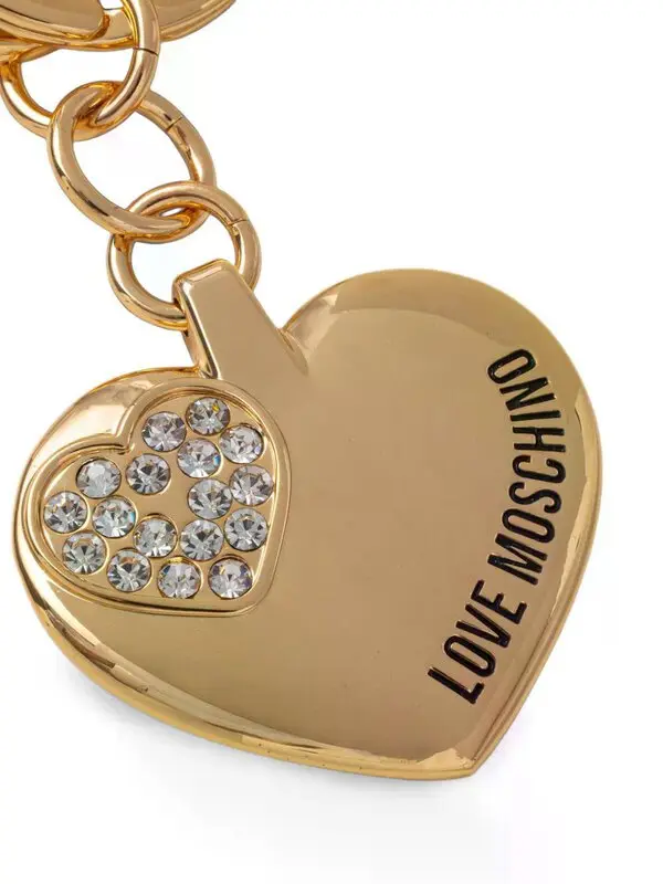 Moschino Crystal-embellished Heart Pendant Keyring
