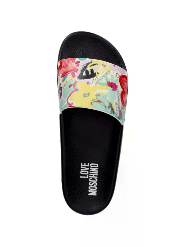 Moschino Heart-print Logo-print Slides