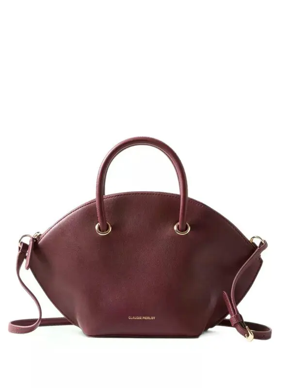 Claudie Pierlot Smooth Leather Handbag With Gold Ring Detail - Red