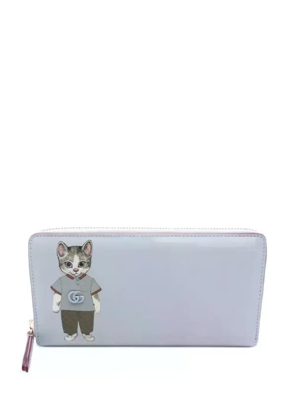 Gucci X Higuchi Yuko 2010s Leather Long Wallet - Blue