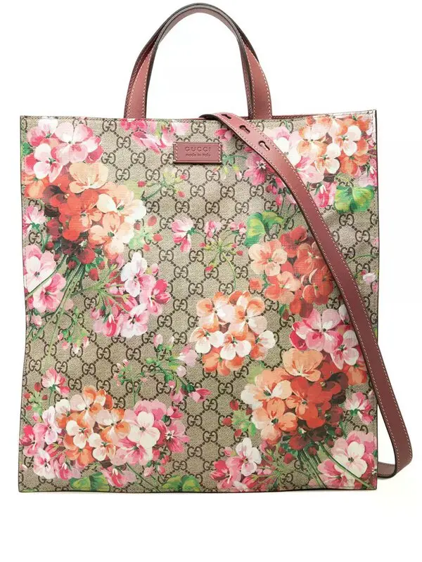 Gucci Gg Supreme Blooms Convertible Tote Satchel