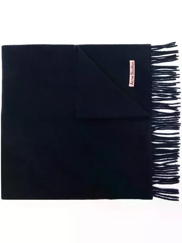 Acne Studios Fringe Wool Scarf - Blue
