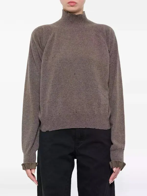 MAISON MARGIELA Lived-in Knitwear Turtleneck In Mud