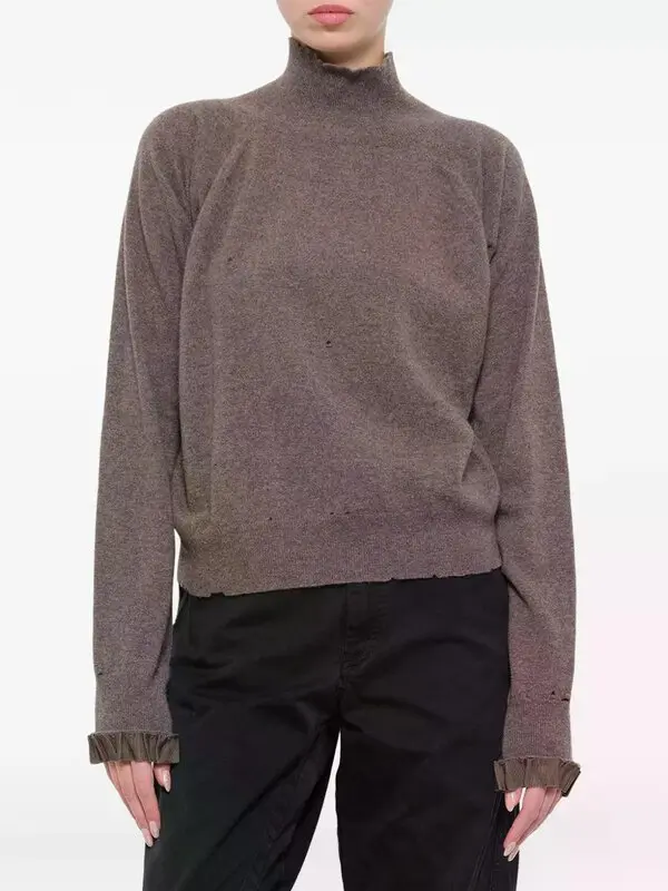 MAISON MARGIELA Lived-in Knitwear Turtleneck In Mud