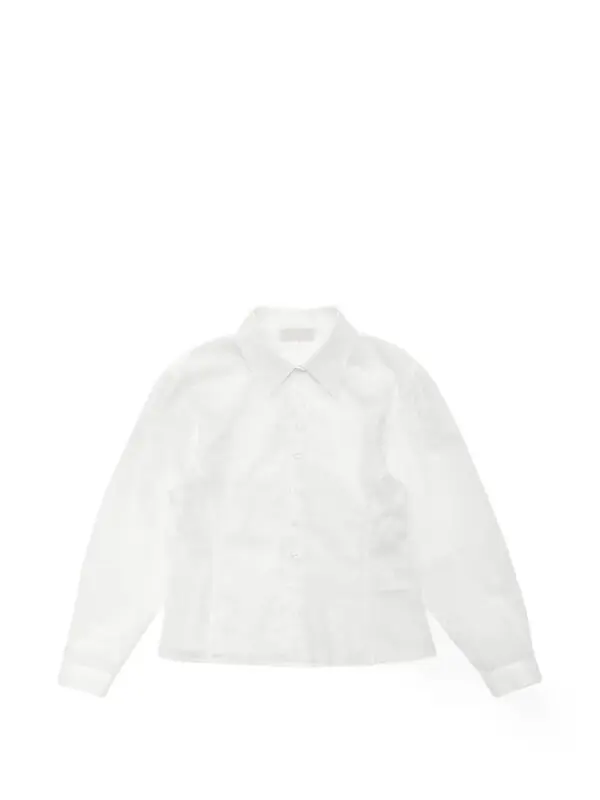 AMOMENTO Sheer Cotton Shirt - White