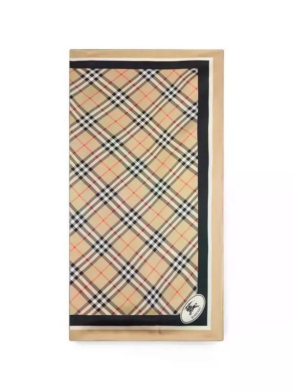 Burberry Check Silk Scarf - Neutrals