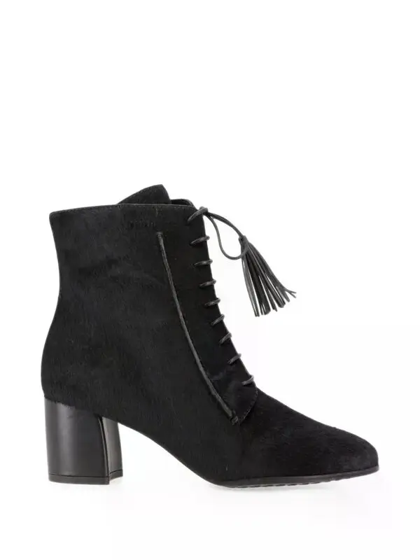 TOD'S Lace-up Tassel Ankle Boots - Black