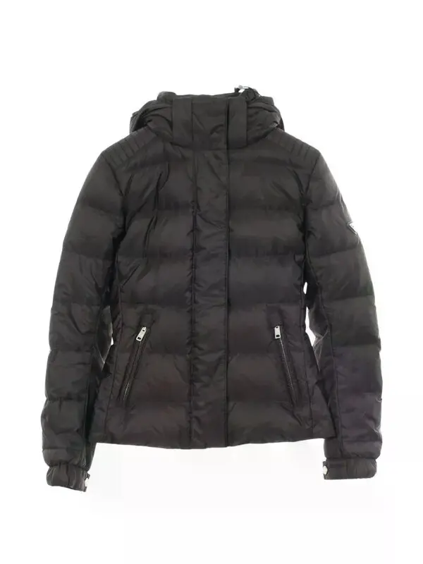 Prada 2010s Logo Plate Puffer Jacket - Black