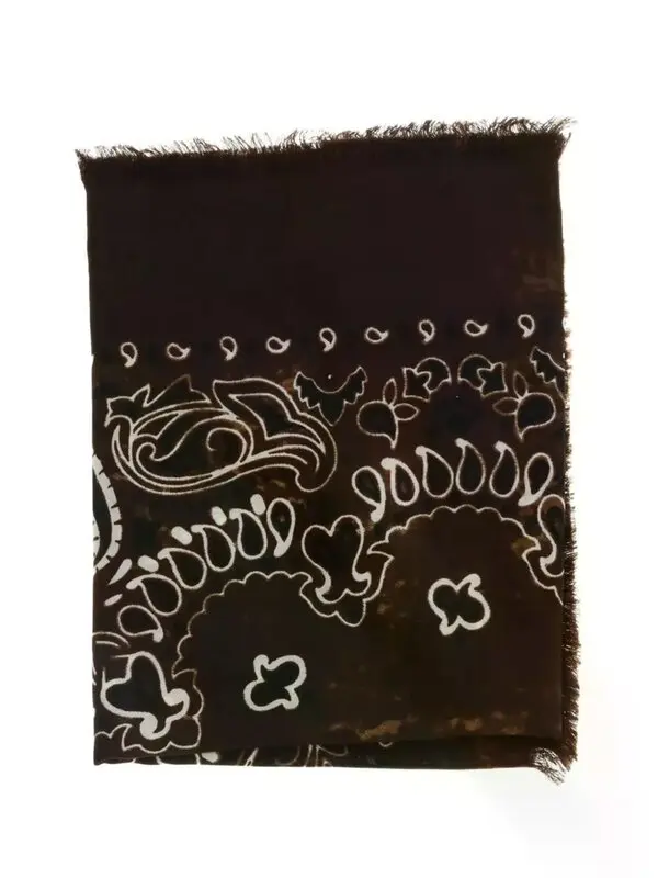 Destin Paisley-print Bandana Scarf - Brown