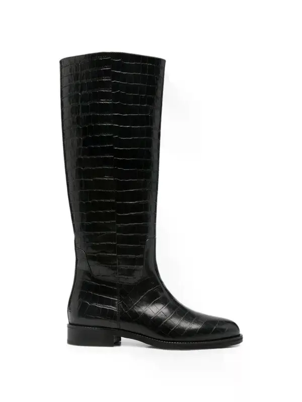 SERGIO MORETTI FIRENZE Croc-effect Knee-high Boots - Black