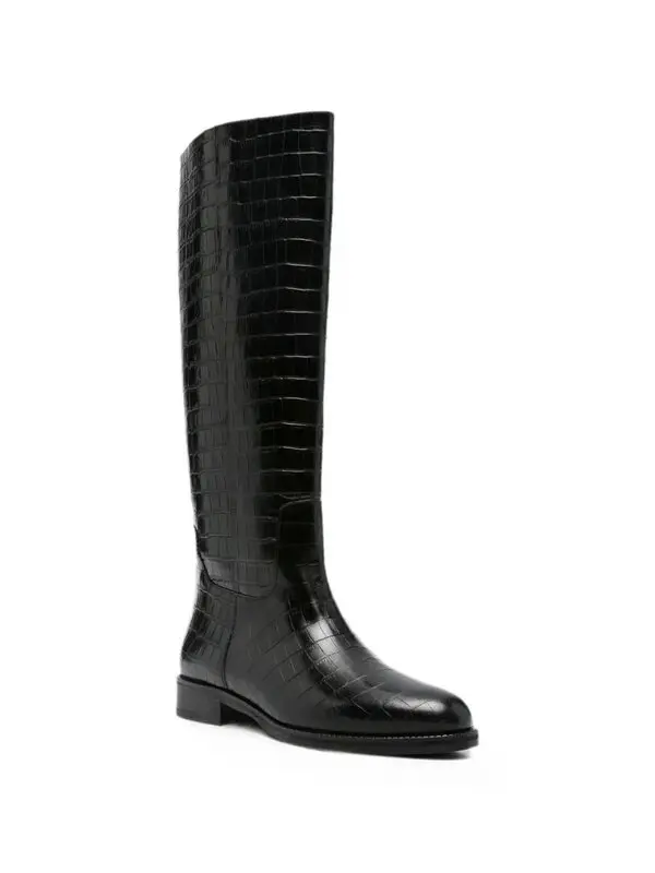 SERGIO MORETTI FIRENZE Croc-effect Knee-high Boots