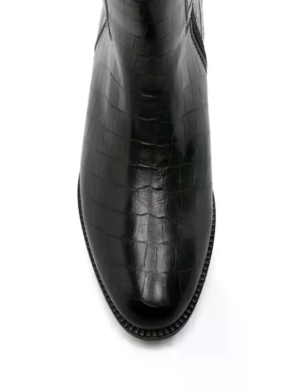 SERGIO MORETTI FIRENZE Croc-effect Knee-high Boots