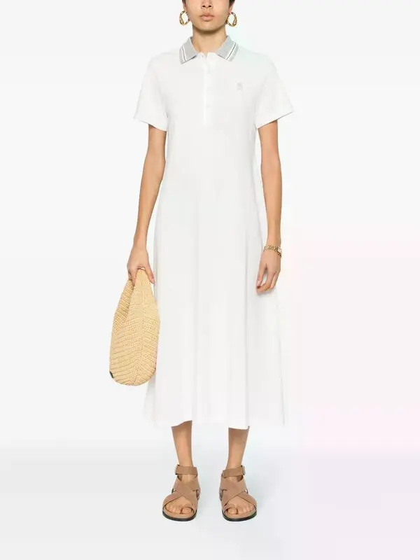 Brunello Cucinelli Polo-shirt Midi Dress - White