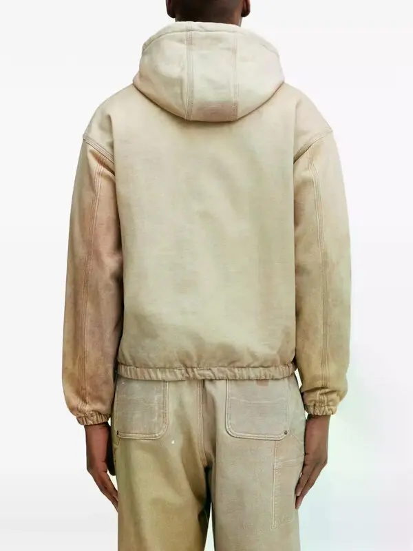 BEAMS Faded-effect Zip-up Hoodie