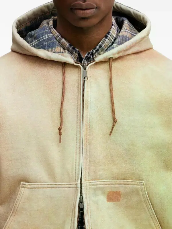 BEAMS Faded-effect Zip-up Hoodie