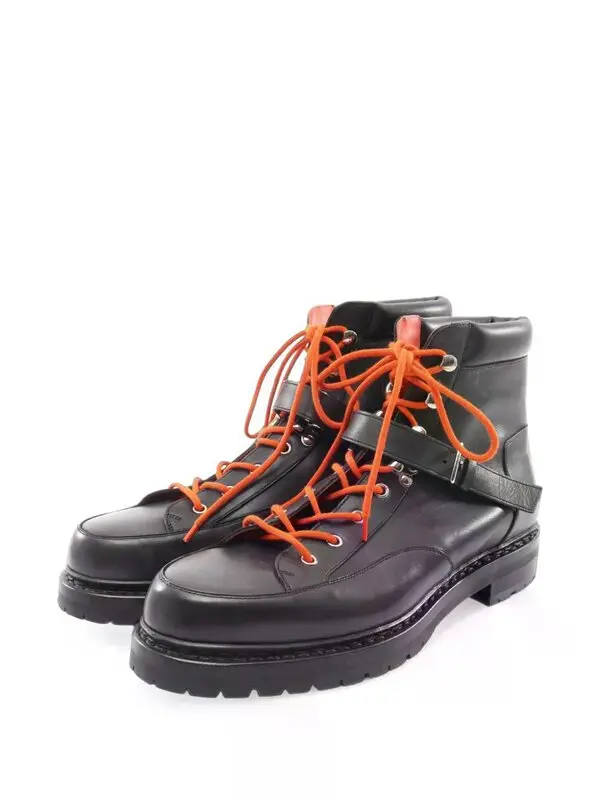 Hermès 2010s Buckled Hiking Boots - Black
