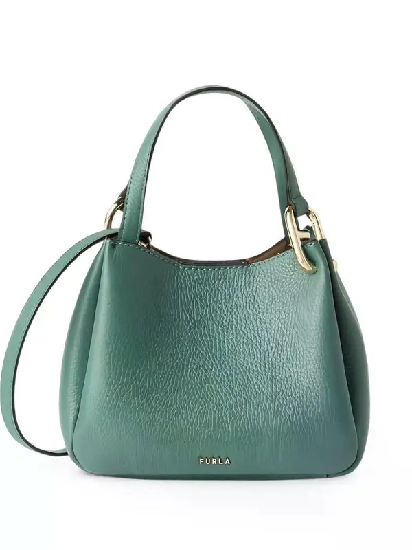 Furla Grained Leather Tote Bag - Green