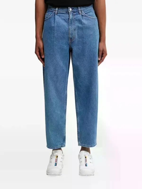 BEAMS Pleated Straight-leg Jeans - Blue