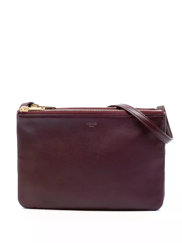 Celine 2018 Small Lambskin Trio Crossbody Bag - Red