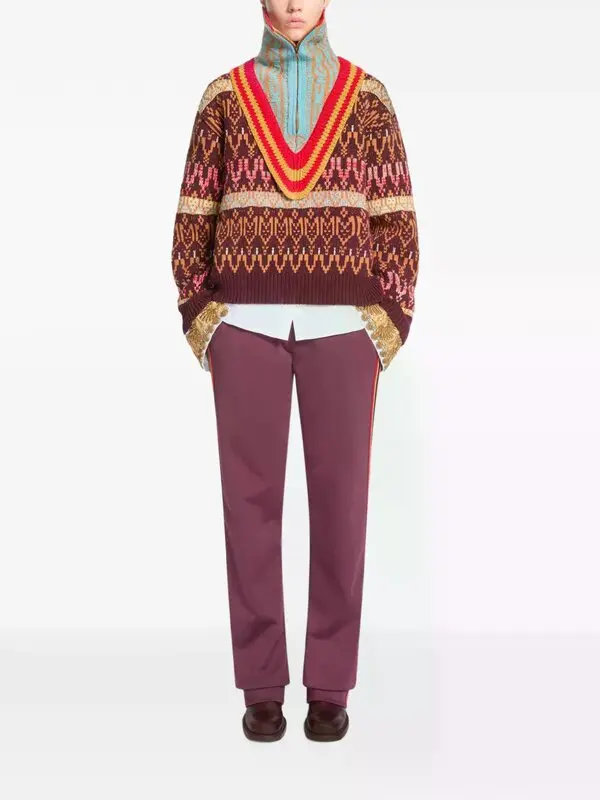 Dries Van Noten Jacquard Wool Collar