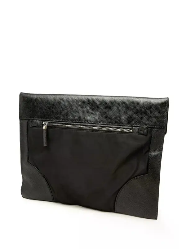 Prada 2000-2026 Saffiano Trimmed Tessuto Clutch Bag
