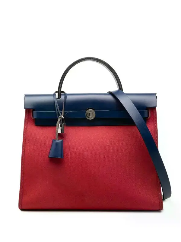 Hermès 2019 Toile Herbag Zip 31 Satchel - Blue
