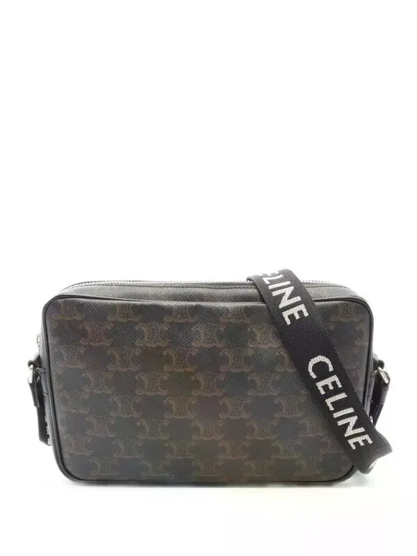 Celine 2000s Triomphe Messenger Bag - Brown
