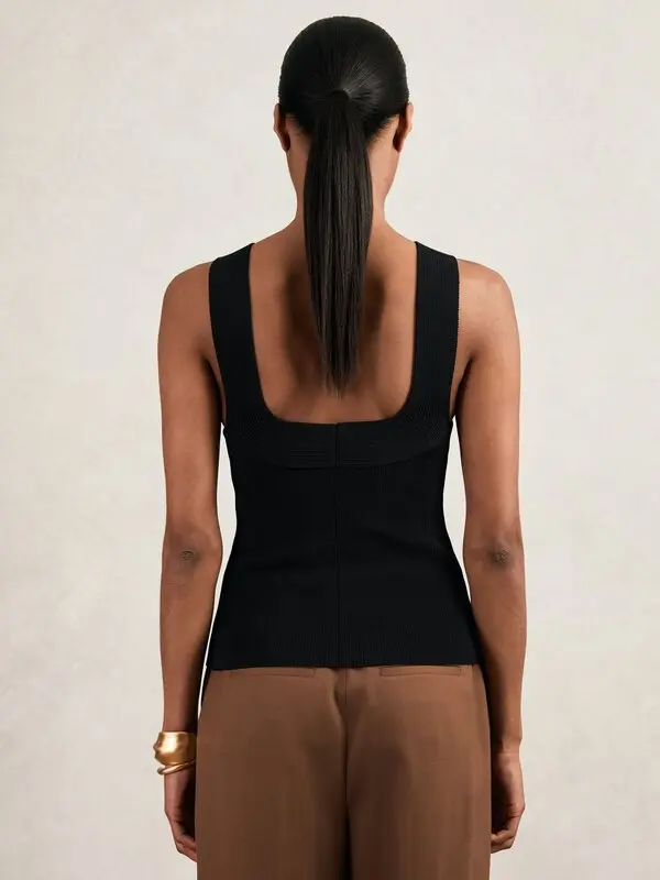 REISS Rib-knit High-neck Vest
