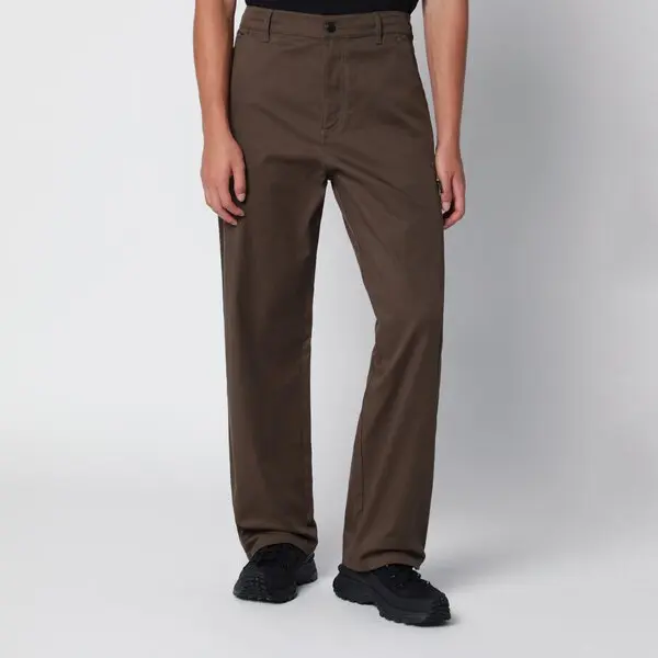Moncler Khaki Technical Cotton Trousers - Green