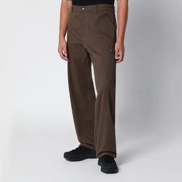 Moncler Khaki Technical Cotton Trousers