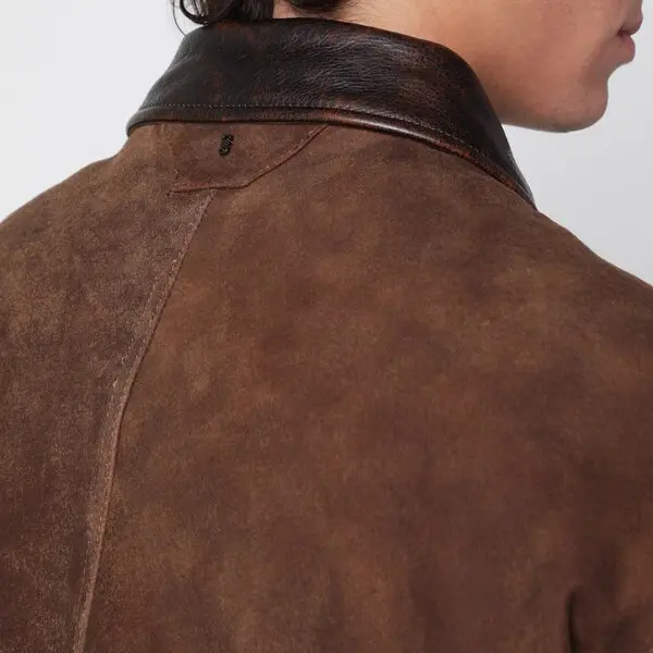 SALVATORE SANTORO Vintage-effect Suede Jacket