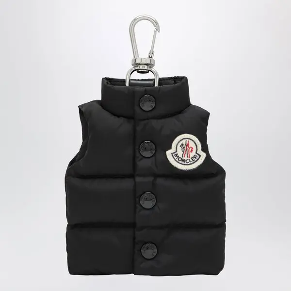 Moncler Down Jacket-shaped Keyring In Nylon - Black