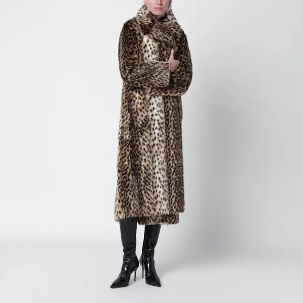 BB COUTURE Faux Fur Leopard Print Coat