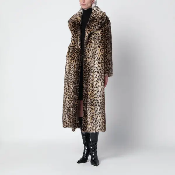 BB COUTURE Faux Fur Leopard Print Coat