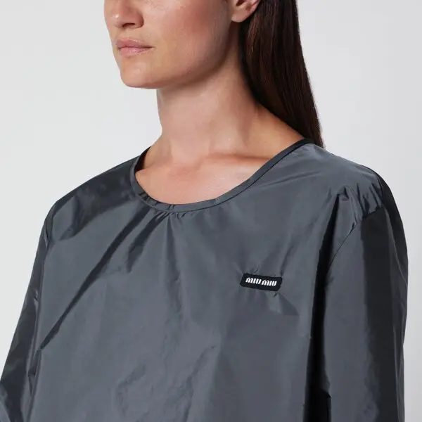 Miu Miu Crewneck Re-nylon Blouse
