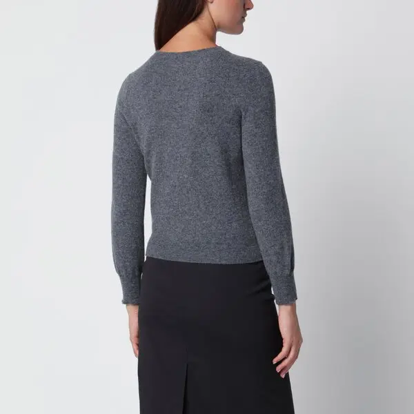 Miu Miu Slate V-neck Sweater In Wool