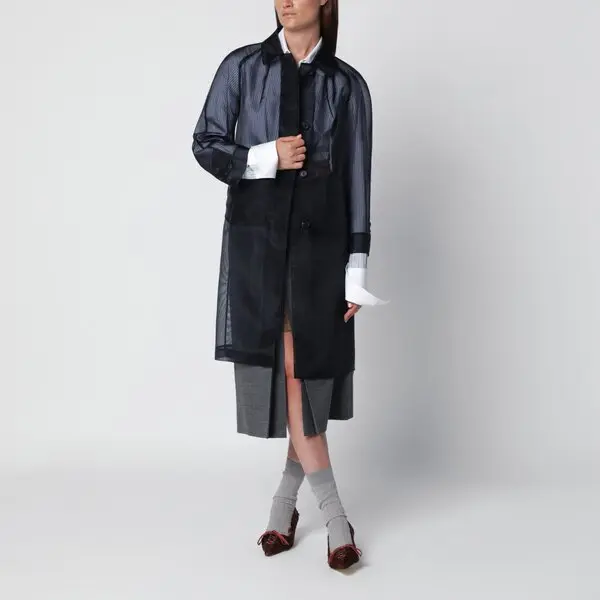 Prada Single-breasted Overcoat In Crinoline - Blue