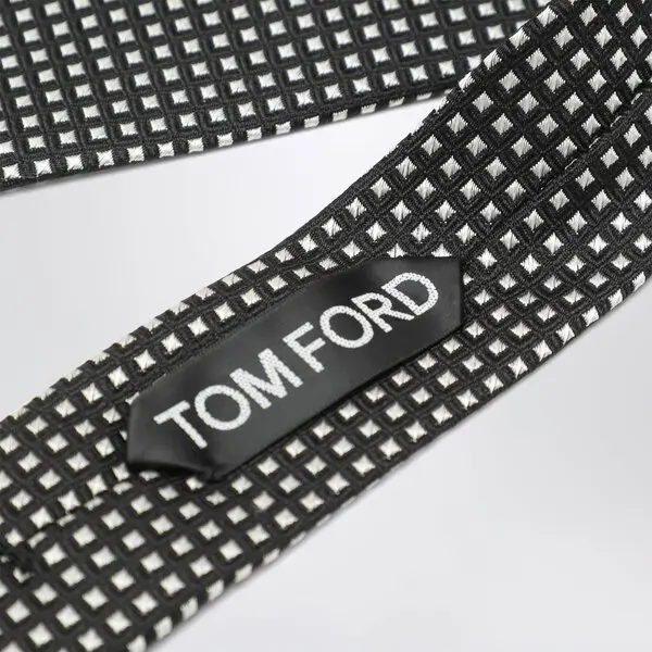 TOM FORD Silk Tie With Micro-square Pattern