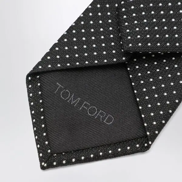 TOM FORD Silk Tie With Micro-circle Pattern