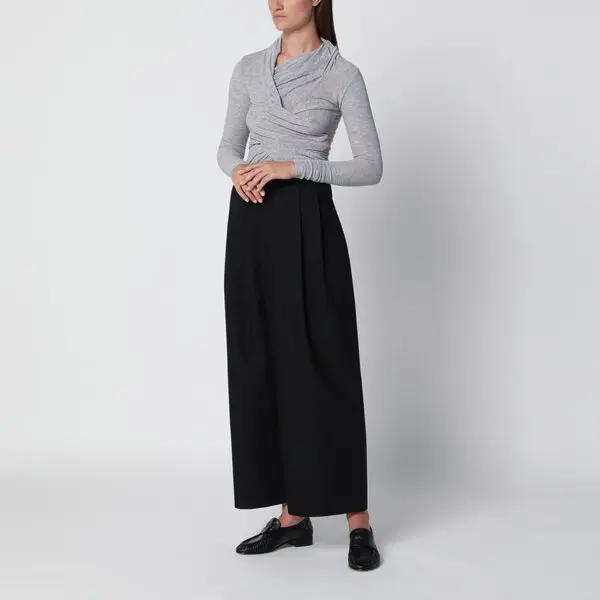Source Unknown Draped Jersey Top With Asymmetric Neckline