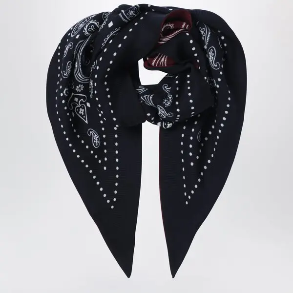 Destin Navy Blue/burgundy Triangular Bandana Scarf - Multicolor