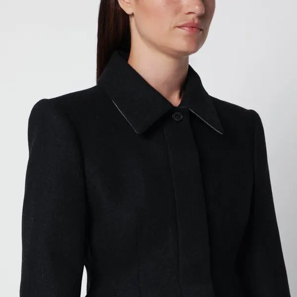 Source Unknown Single-breasted Wool Blend Jacket With Pointed Collar