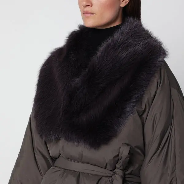 Source Unknown Egizio Puffer Jacket With Faux Fur Collar