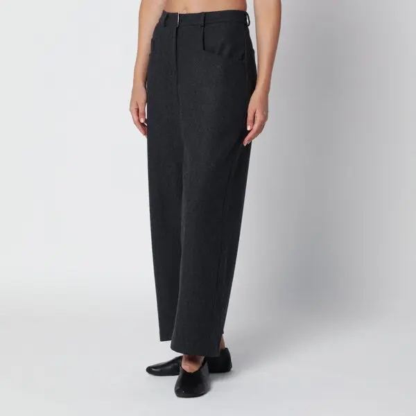 Source Unknown Roanna Dark Trousers In Wool Blend