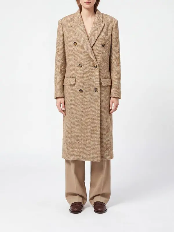 Isabel Marant Étoile Pilda Long Double-breasted Wool-blend Coat - Beige