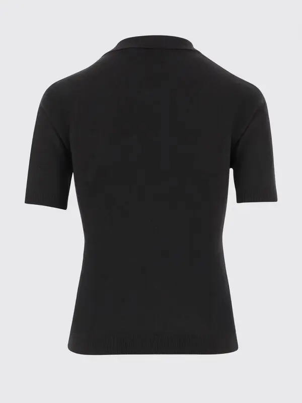 Valentino Garavani Virgin Wool Knit Top With Scarf Neck And Vlogo Signature
