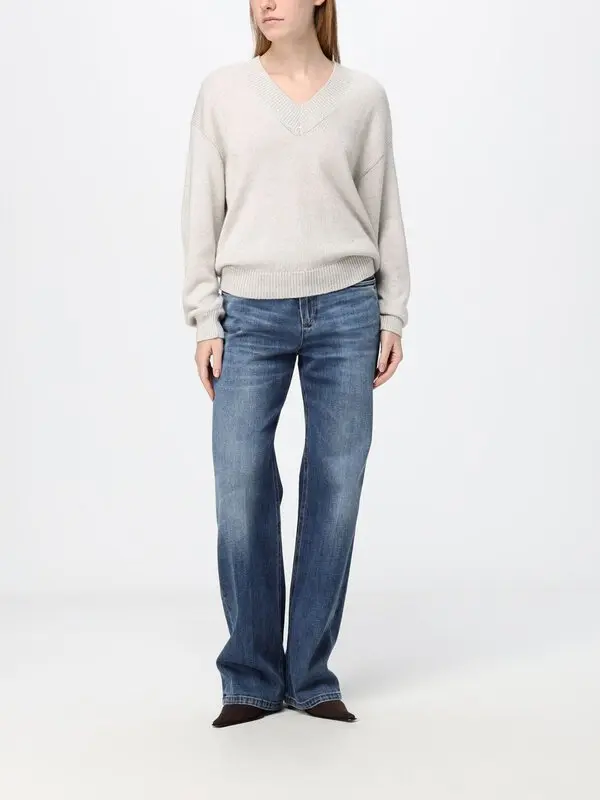 Brunello Cucinelli Sequin-embellished V-neck Cashmere And Silk Sweater