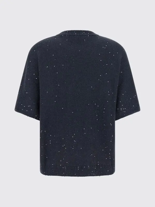 Brunello Cucinelli Sequin Embellished Knit Sweater - Blue