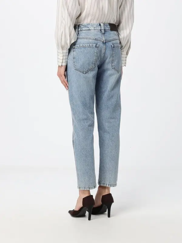 Brunello Cucinelli High-waisted Straight Leg Jeans In Cotton Denim
